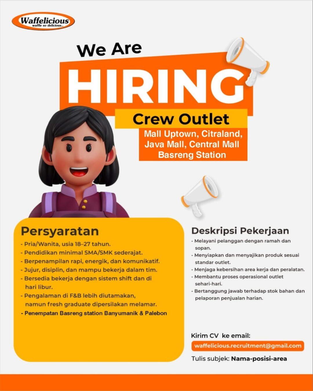 Lowongan Kerja Manager Area - Crew Outlet (Part Time & Full Time ...
