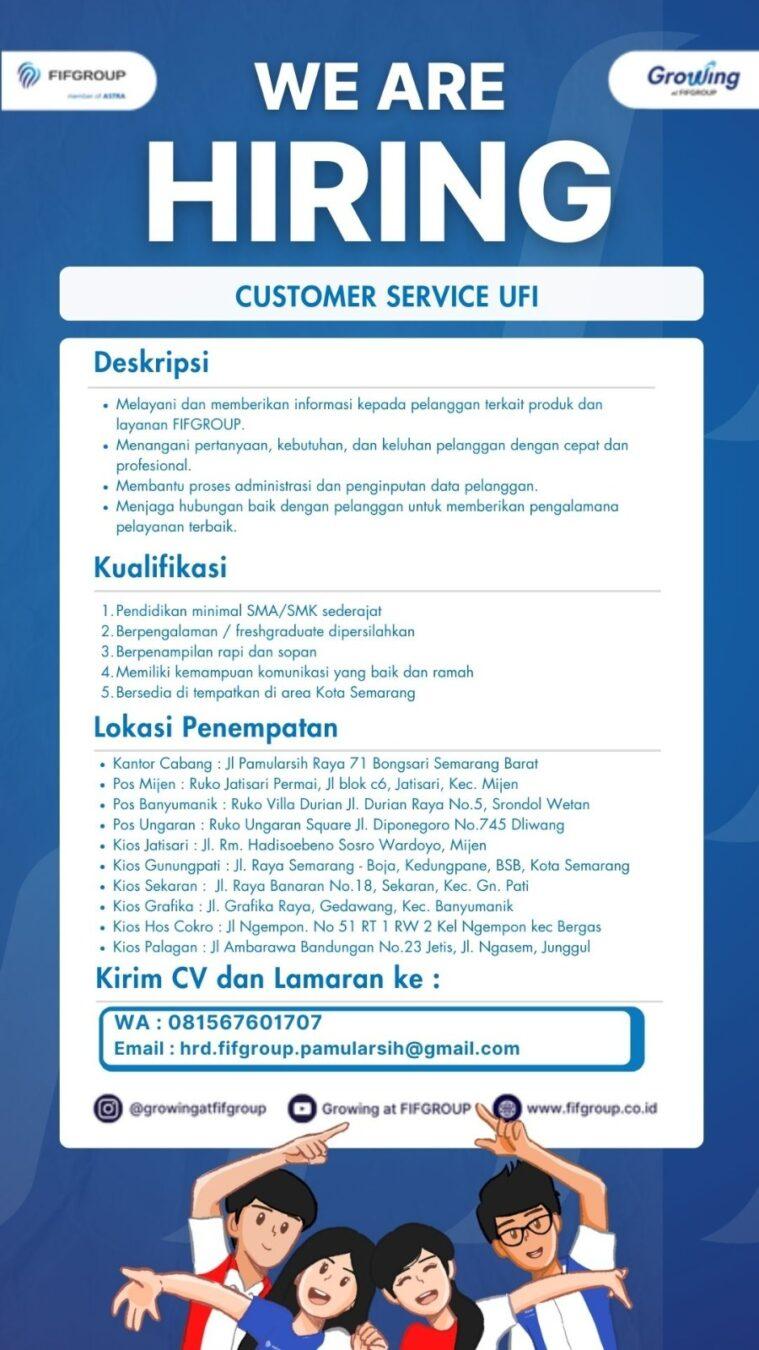 Lowongan Kerja Customer Service UFI di FIFGROUP - LokerSemar.id