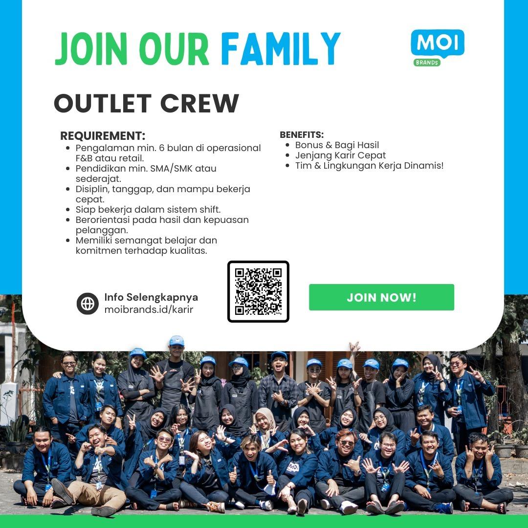 Lowongan Kerja Outlet Crew di MOI Brands - LokerSemar.id