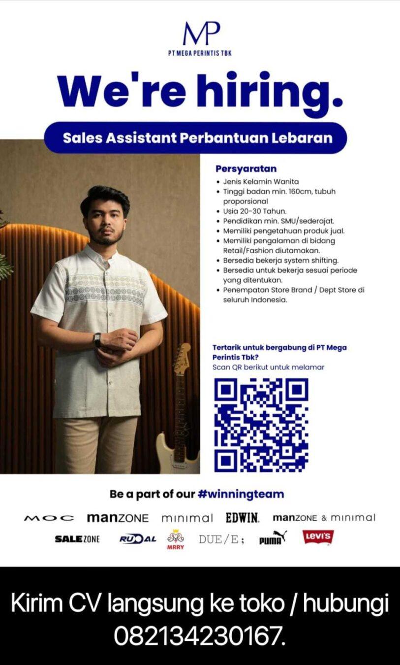 Lowongan Kerja Sales Assistant Perbantuan Lebaran di PT. Mega Perintis ...