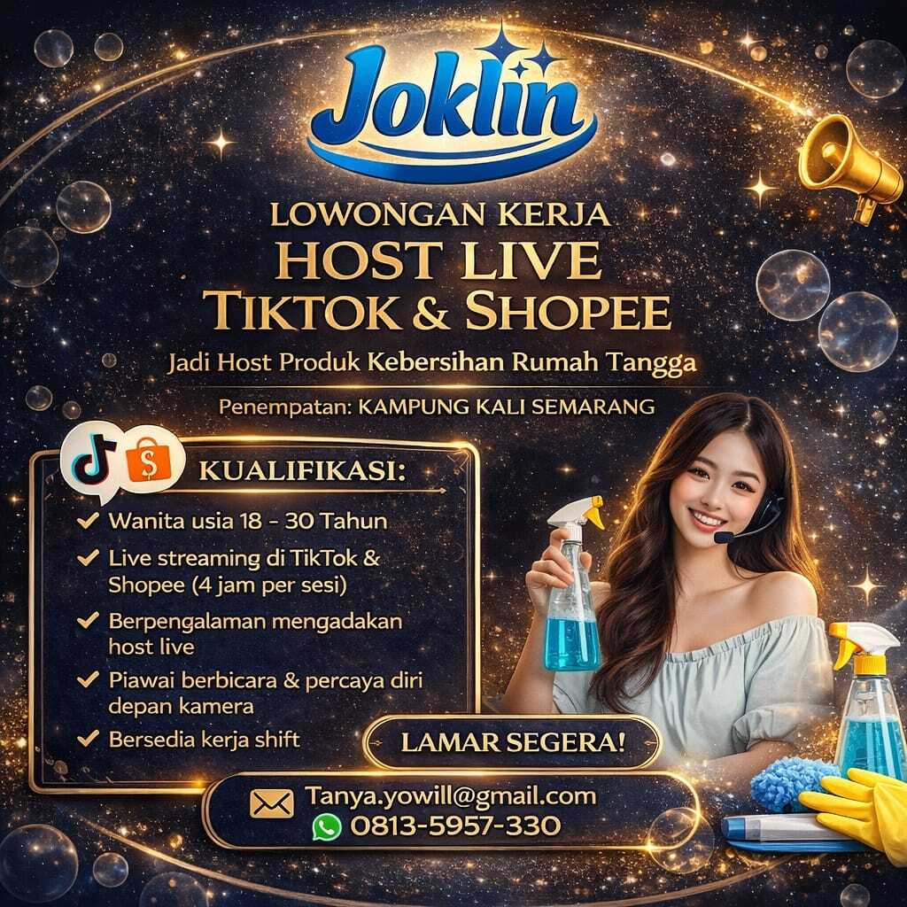 Lowongan Kerja Host Live Tiktok & Shopee di CV. Artha Cepat Lancar ...