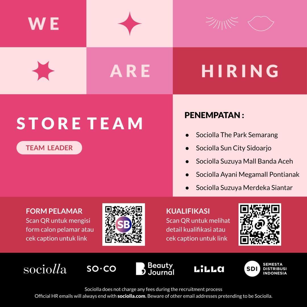 Lowongan Kerja Team Leader di PT. Sociolla Ritel Indonesia - LokerSemar.id