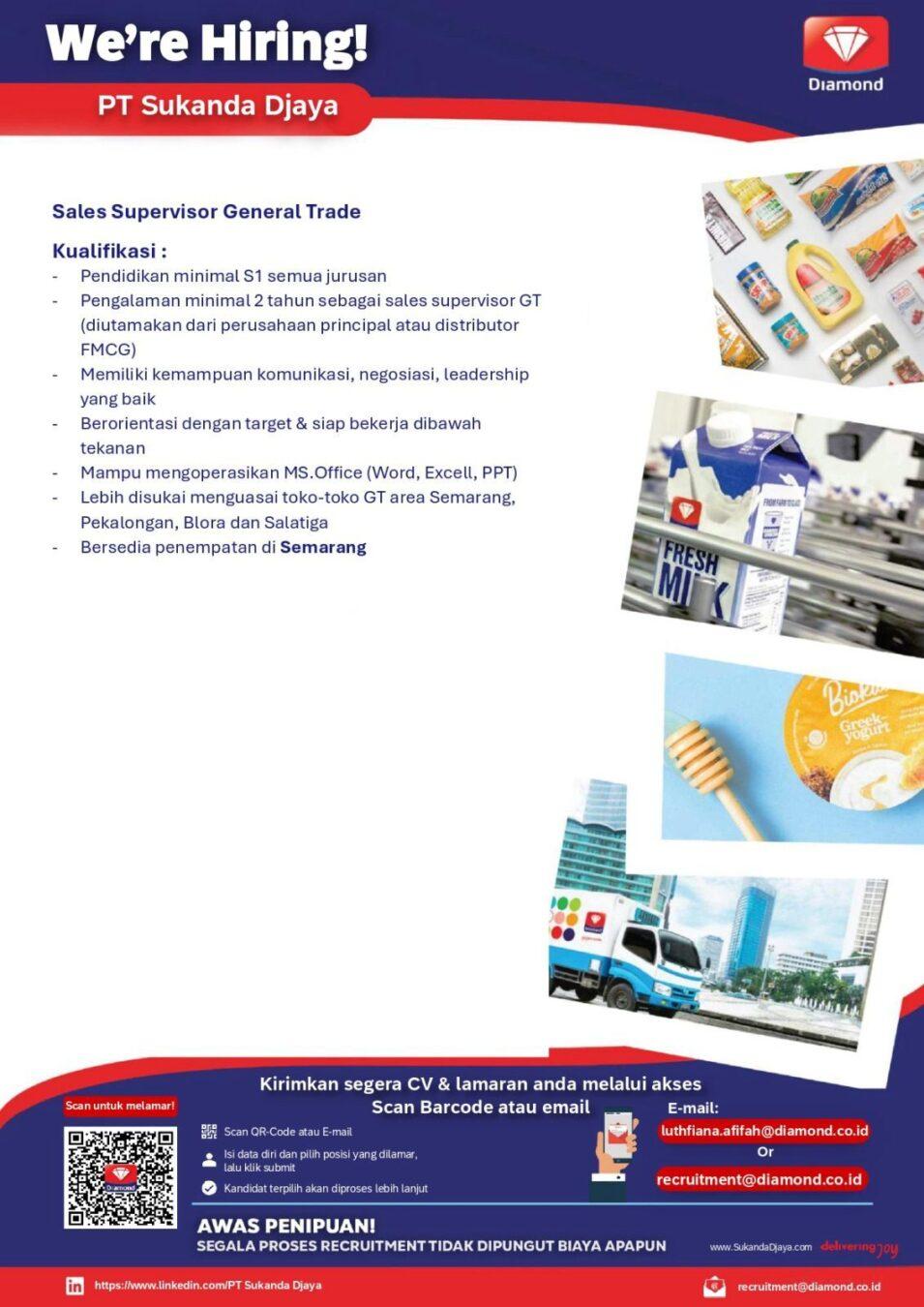 Lowongan Kerja Sales Supervisor General Trade di PT. Sukanda Djaya ...
