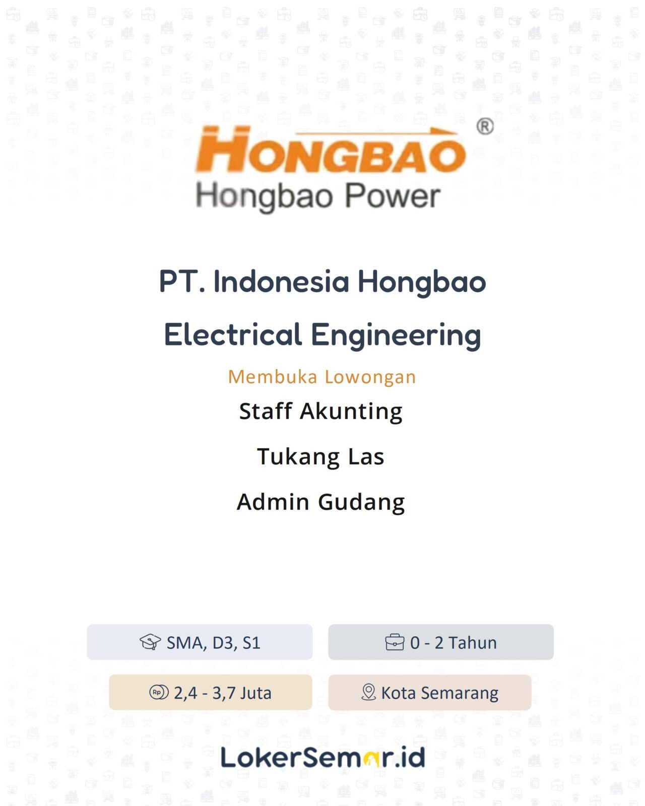 Lowongan Kerja Staff Akunting - Tukang Las - Admin Gudang di PT ...