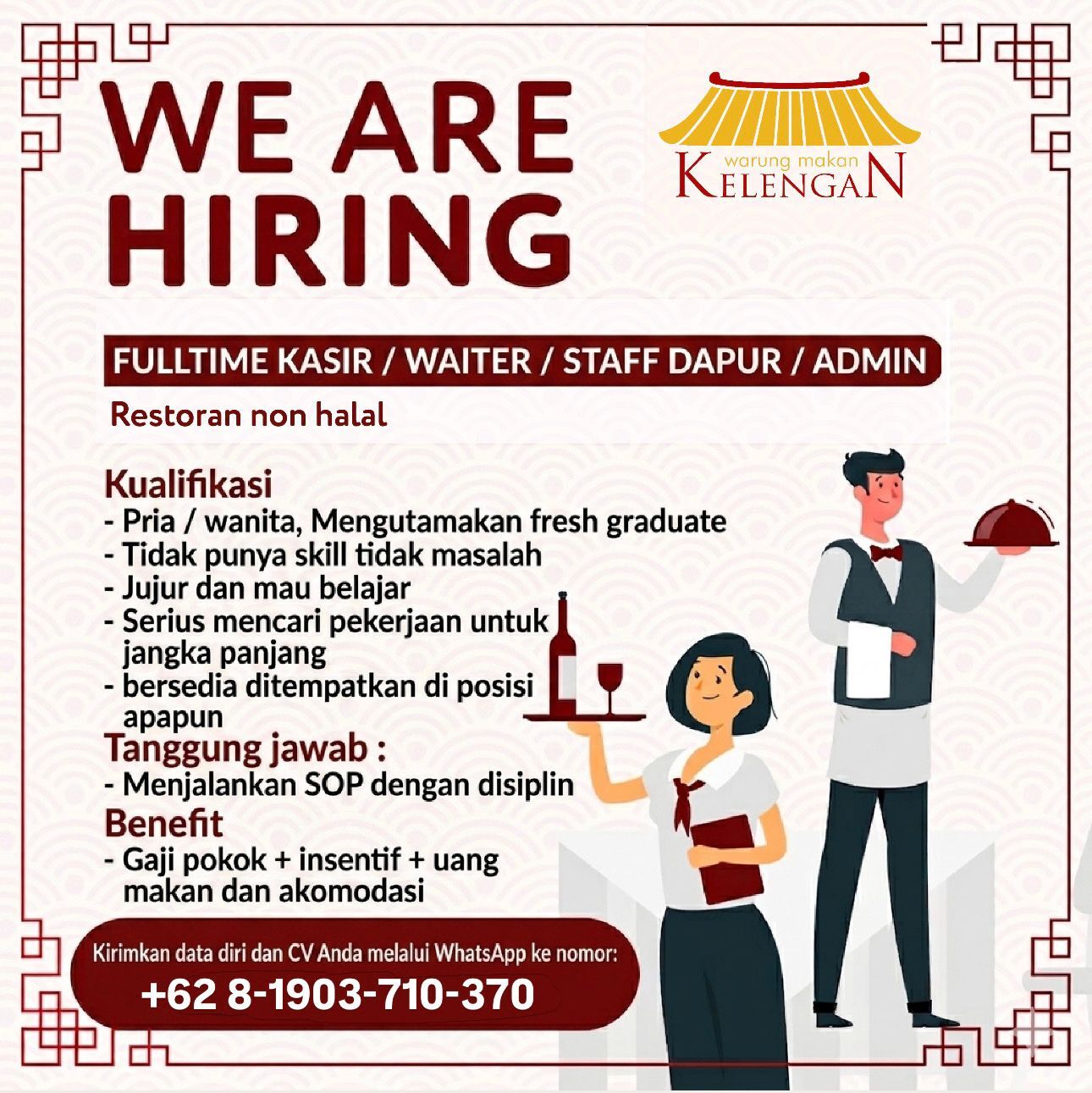 Lowongan Kerja Fulltime Kasir - Waiter - Staff Dapur - Admin di WM ...